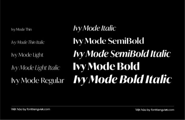 Fonttiengviet.com | [Shop font] Bộ 10 Font Việt hóa 1FTV VIP Ivy Mode - Fonttiengviet.com