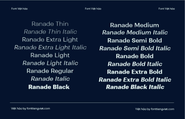 Fonttiengviet.com | [Shop font] 18 Font Việt hóa 1FTV VIP Ranade ...