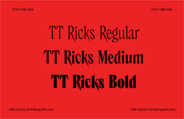 Fonttiengviet.com | [Shop font] 3 Font Việt hóa 1FTV VIP TT Ricks - Fonttiengviet.com
